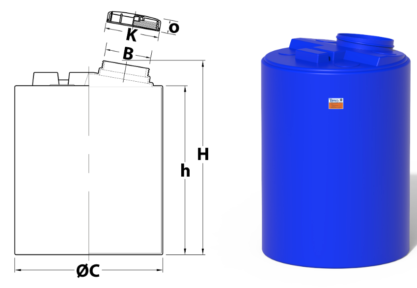 Bồn chứa hóa chất Tema 100l_CEN B Series | Pakco/Thailand